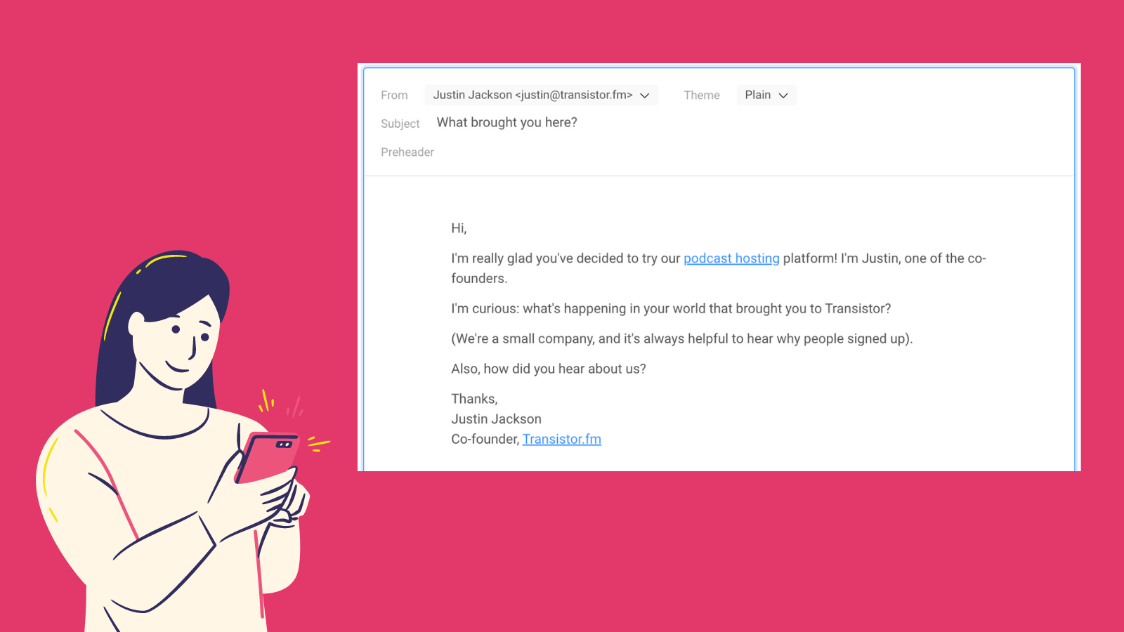 Send your users this welcome email